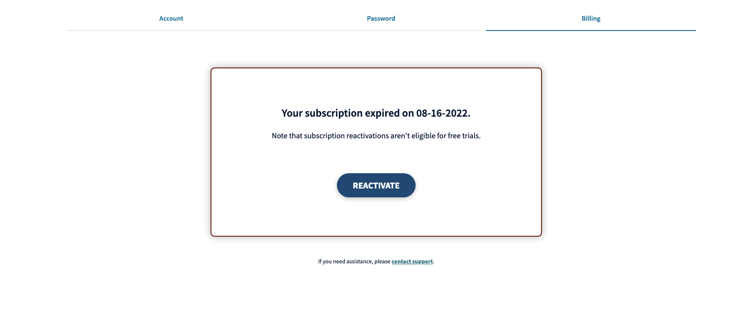 Reactivate Your Cancelled Subscription